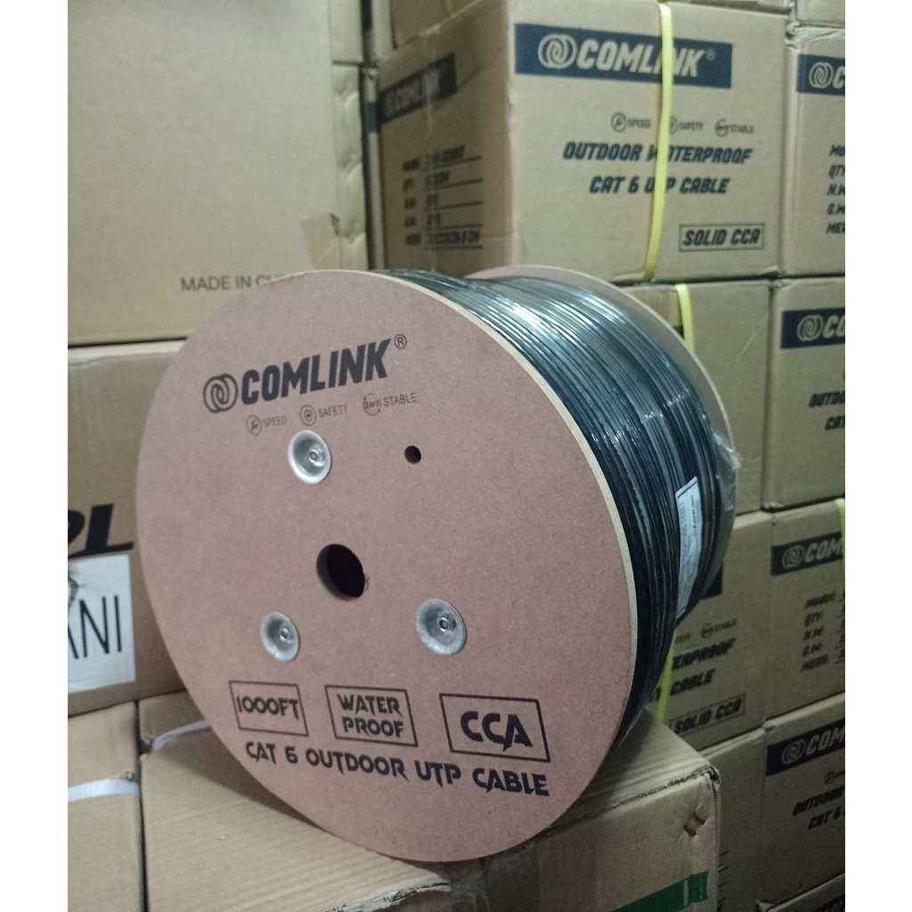 COMLINK UTP CABLE CAT 6 BLACK CCA WATER PROOF OUTDOOR | Shopee Philippines