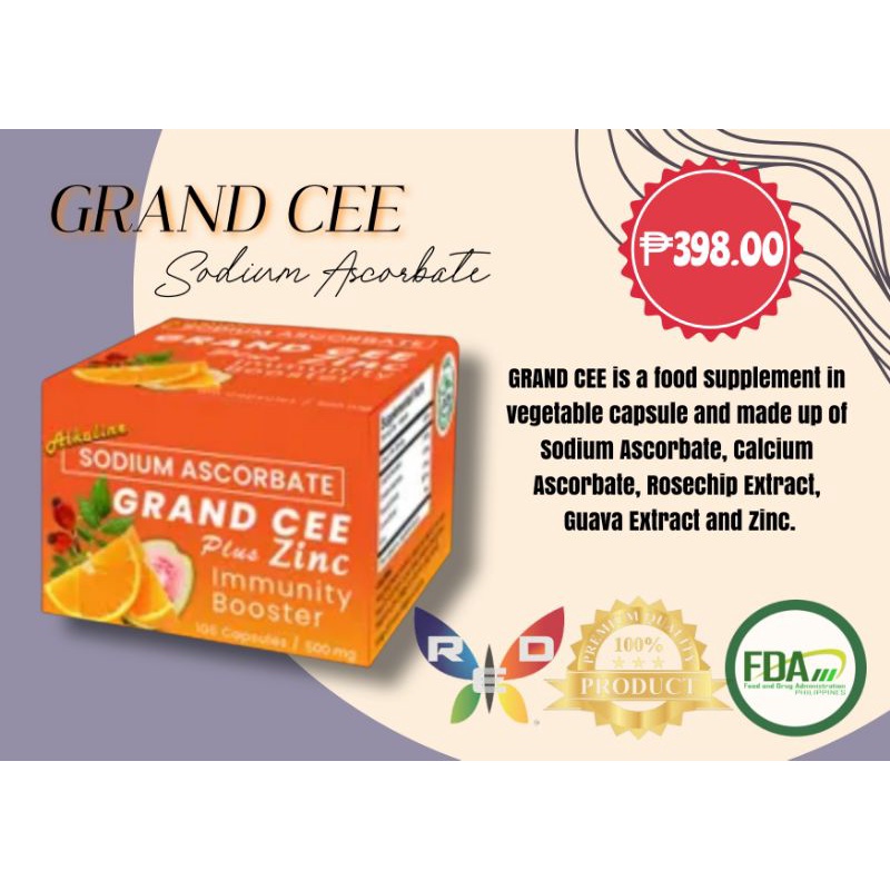 Grand Cee Plus Zinc - Alkaline (100 caps) | Shopee Philippines