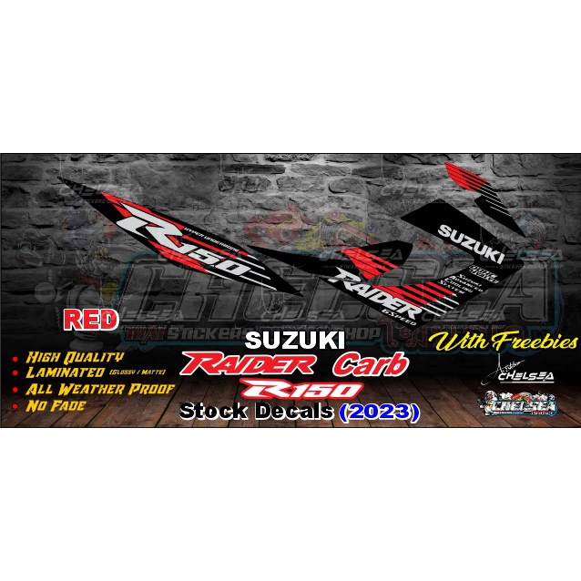Suzuki Raider R150 Carb (2023) Stock Decals / Stickers With Freebies ...