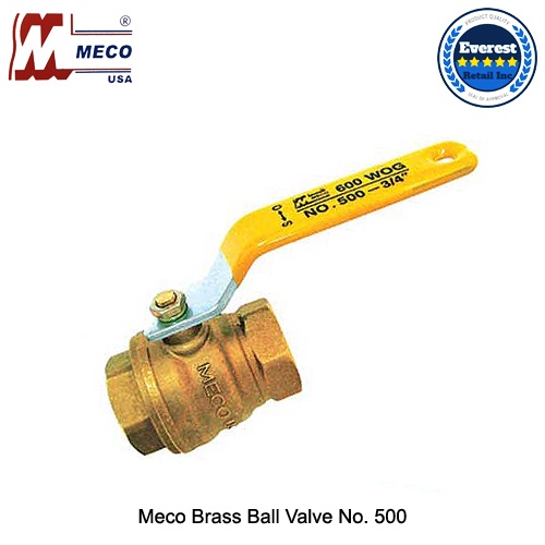Meco Brass Forged Ball Valve No. 500 Size (Choose Size) | Shopee ...