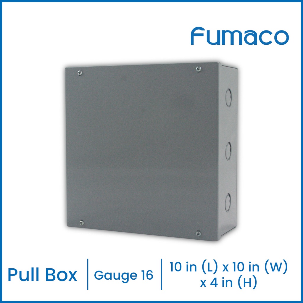 Fumaco Pull Box w/ Cover, Gauge 16, 1/2 3/4 Concentric Knockout 6, 8 ...