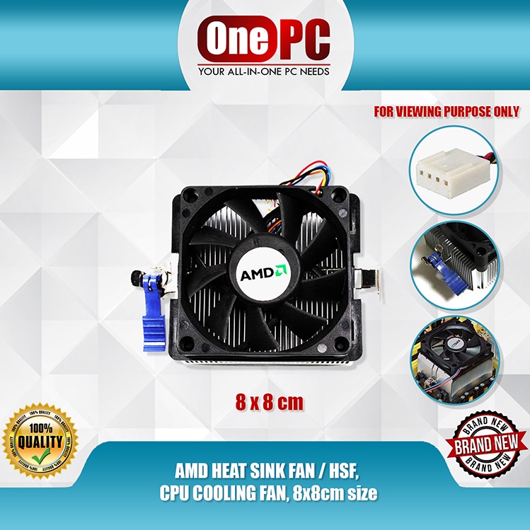 AMD HEAT SINK FAN / HSF, CPU COOLING FAN, 8X8 cm size | Shopee Philippines