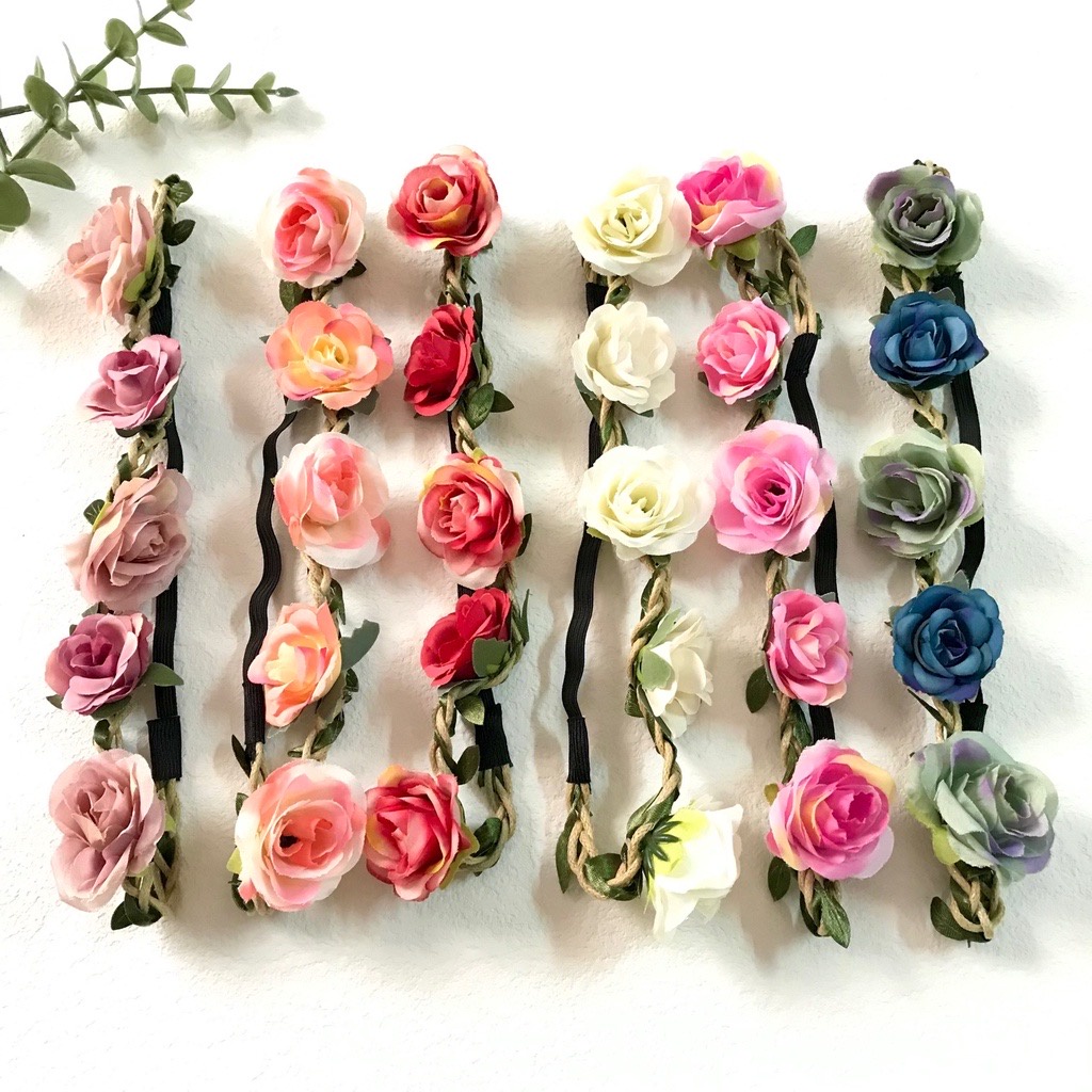 MISS CHIC Garterize Flower Turban Wedding Bohemian Headband Summer ...