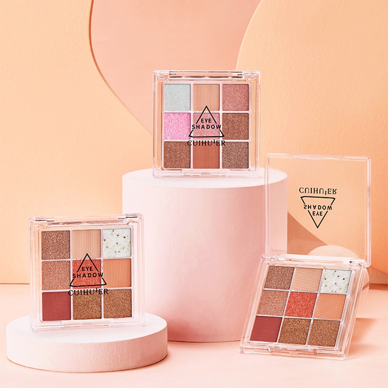 Transparent Nine-color Acrylic Eyeshadow Palette Pearlescent Matte Nine ...