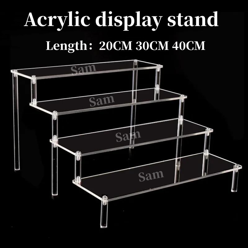 Display Ladder Acrylic Stand Transparent Hand-Made Model Base Cosmetic ...