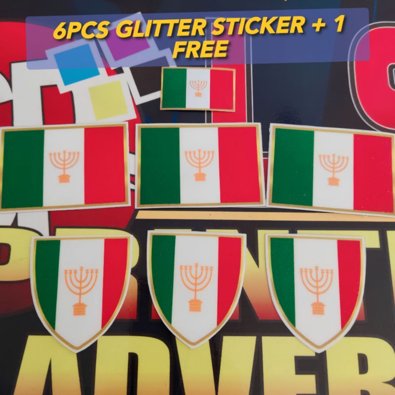 6pcs INC Glitter Car Stickers PROMO PACK + FREE Sticker (Waterproof ...