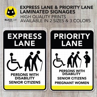 Express Lane / Priority Lane Laminated Signs / Laminated Signages ...