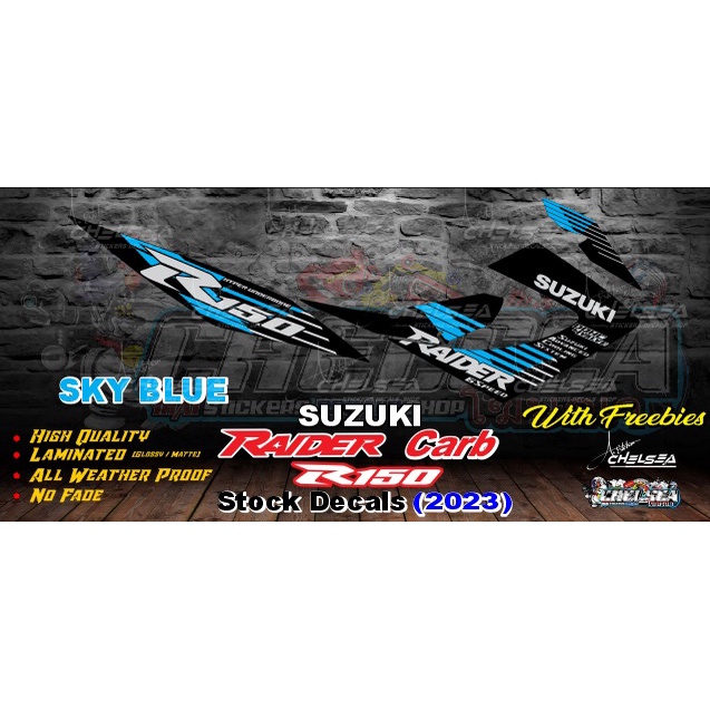 Suzuki Raider R150 Carb (2023) Stock Decals / Stickers With Freebies ...