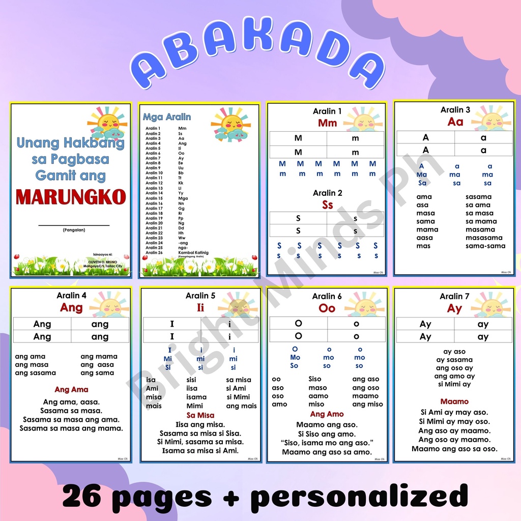 Unang Hakbang sa Pagbasa Gamit ang MARUNGKO ,Panimulang Pagbasa gamit ang Wikang Filipino ...