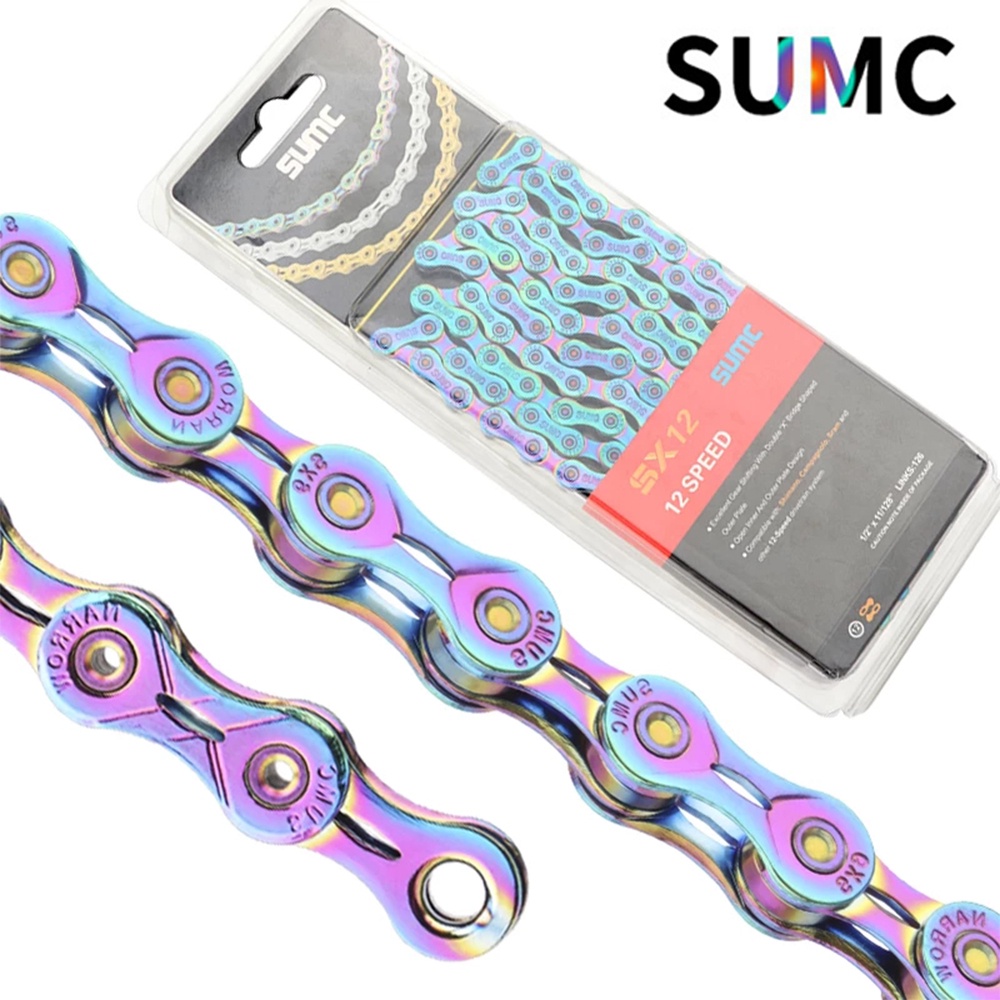 SUMC Chain 9V 10V 11V 12V Bicycle Chain Rainbow Hollow Semi-Hollow ...