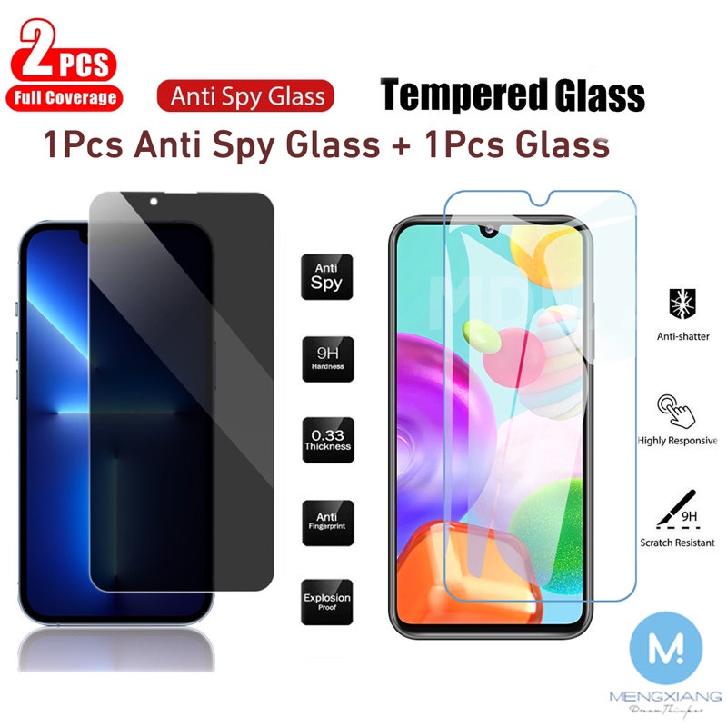 2Pcs Anti Spy Privacy Tempered Glass Vivo Y29 Y03 Y03T Y04 V50 Y27S Y17S Y27 Y36 Y02S Y02 Y16 ...