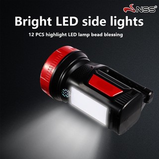 NSS LED Searchlight Flashlight Rechargeable Super Bright 1000mAh LED ...