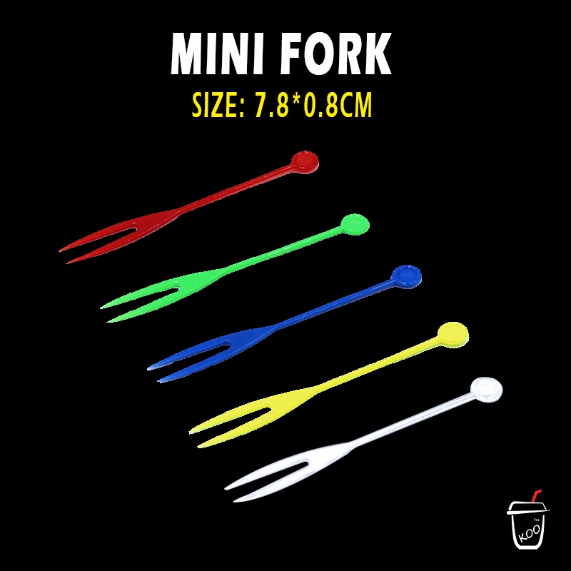 400pcs Mini Fork Plastic Fork 8cm Siomai/Takoyaki/Cocktail/Fruitpick ...