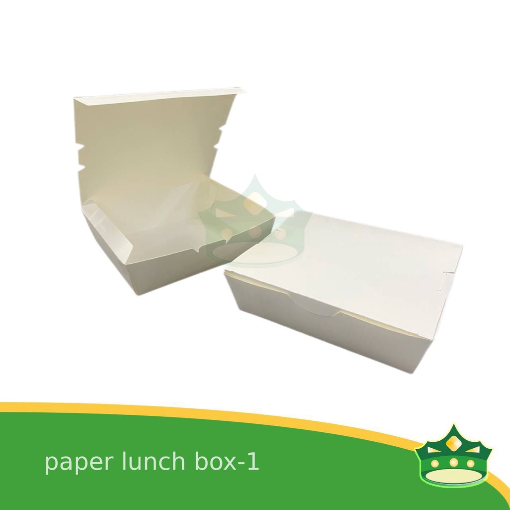 [25 pcs] paper lunch box 1 white laminated for large meals, viands ...