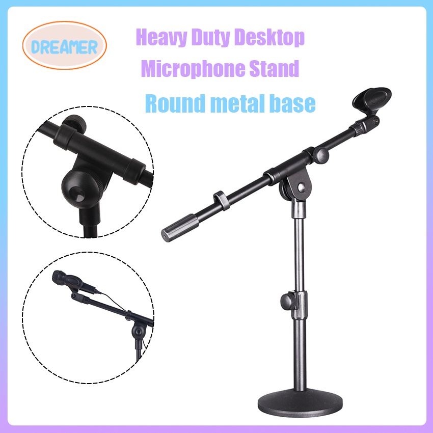 Heavy Duty Small Microphone Stand Metal Mic desktop Stand for Indoor ...
