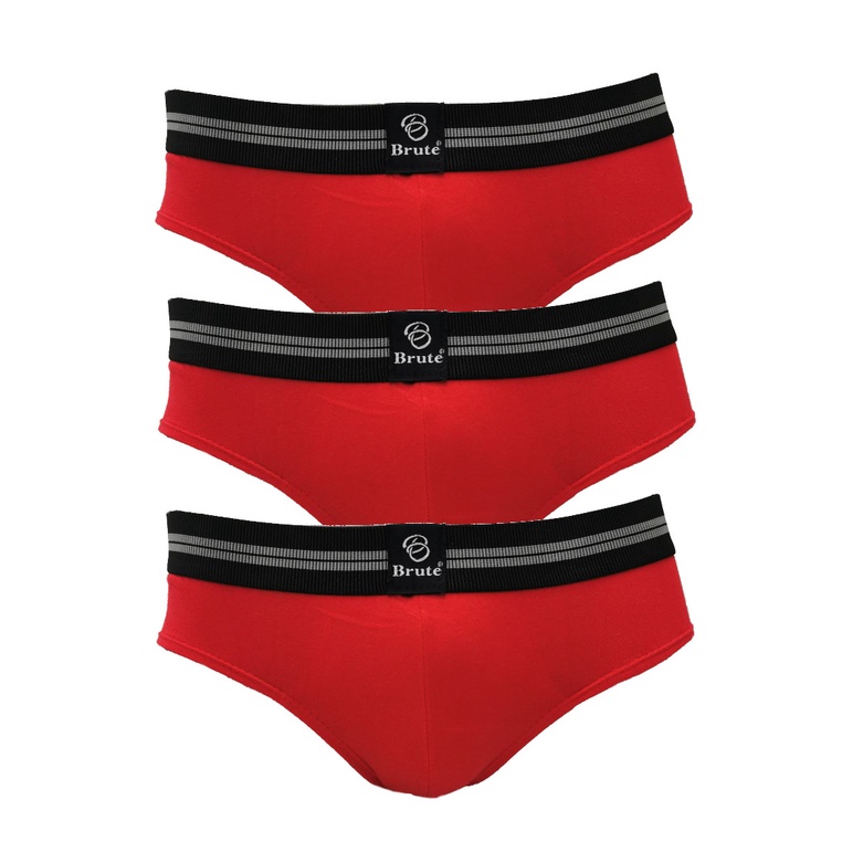 Brute Premium Modal Hipster Briefs - Red (pack of 3's) | Shopee Philippines