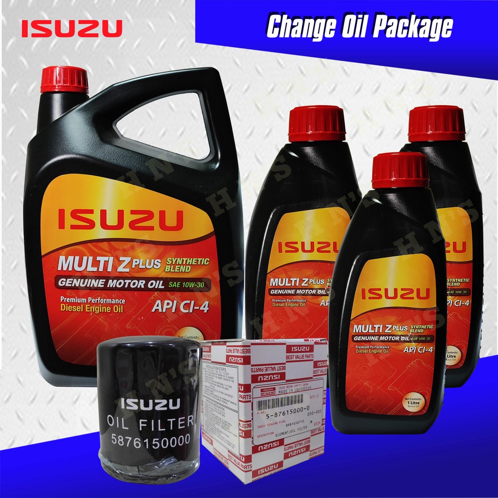 ISUZU Multi-Z Plus Genuine Motor 10W-30 Oil Change Package for Isuzu D ...