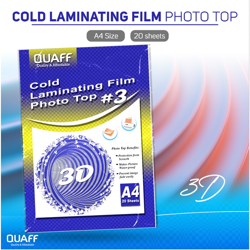 QUAFF Photo Top Cold Laminating Film A4 Size 216x303mm 80micron (20 ...