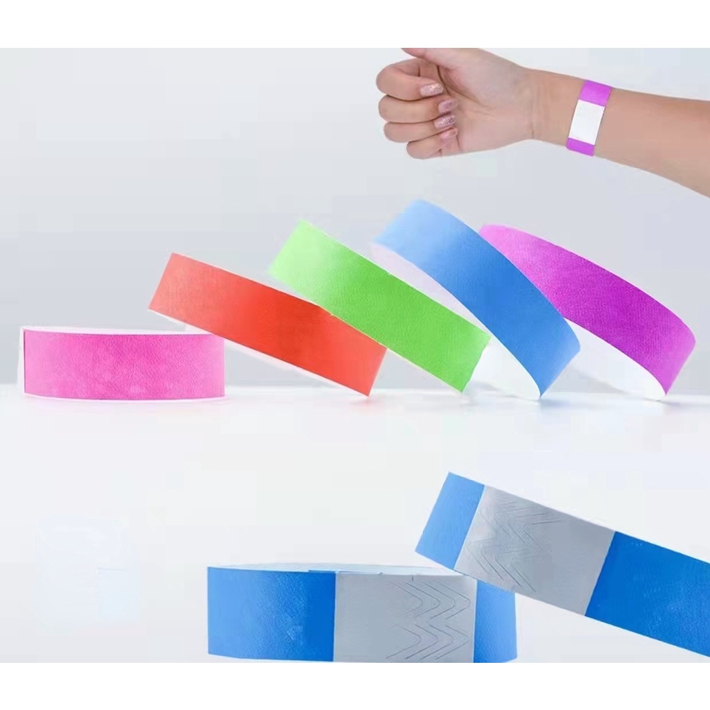 100pcs disposable wristband paper waterproof event wrist tyvek sticker ...