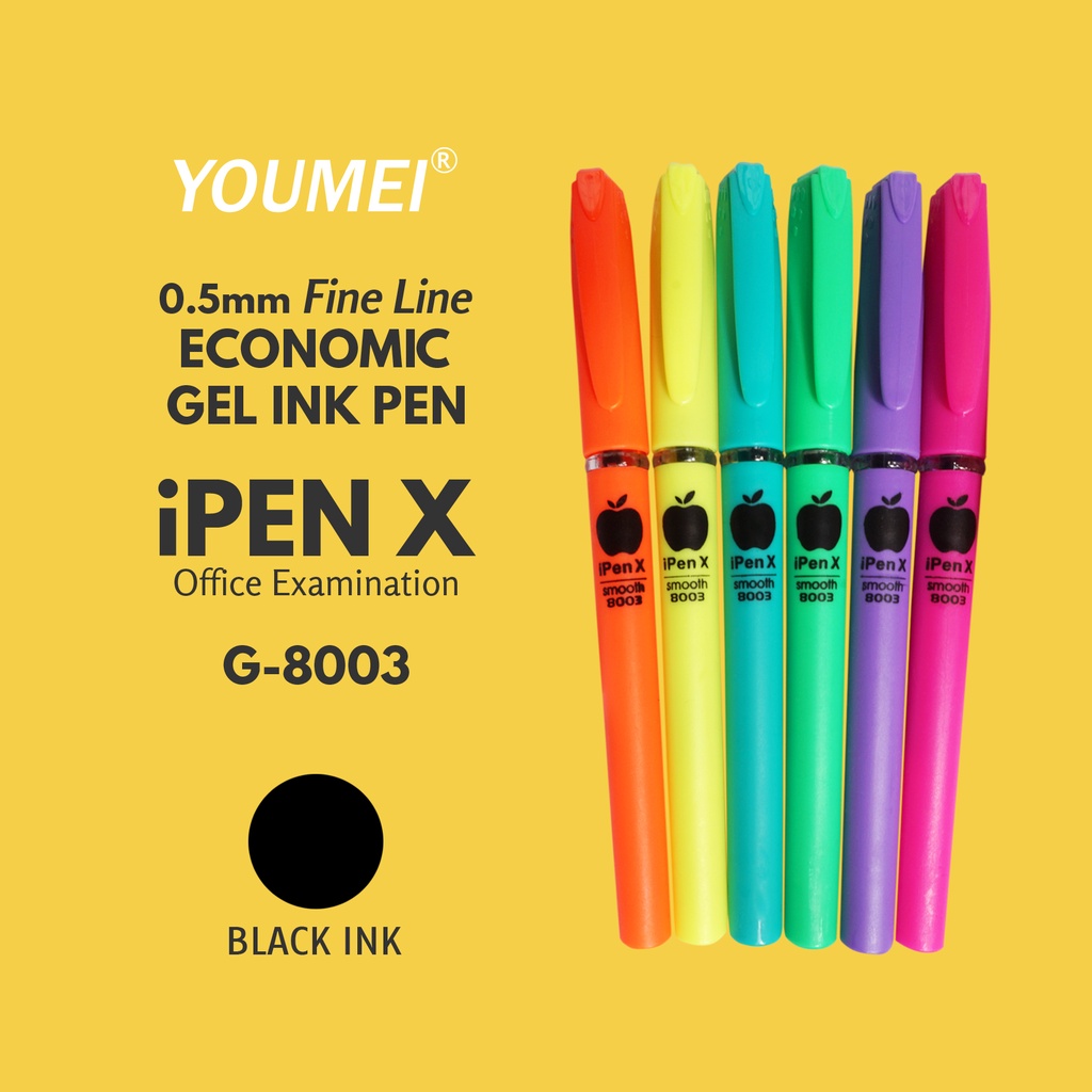 IPEN X 12pcs ins style Gel Pen black full needle tube 0.5mm stationery ...