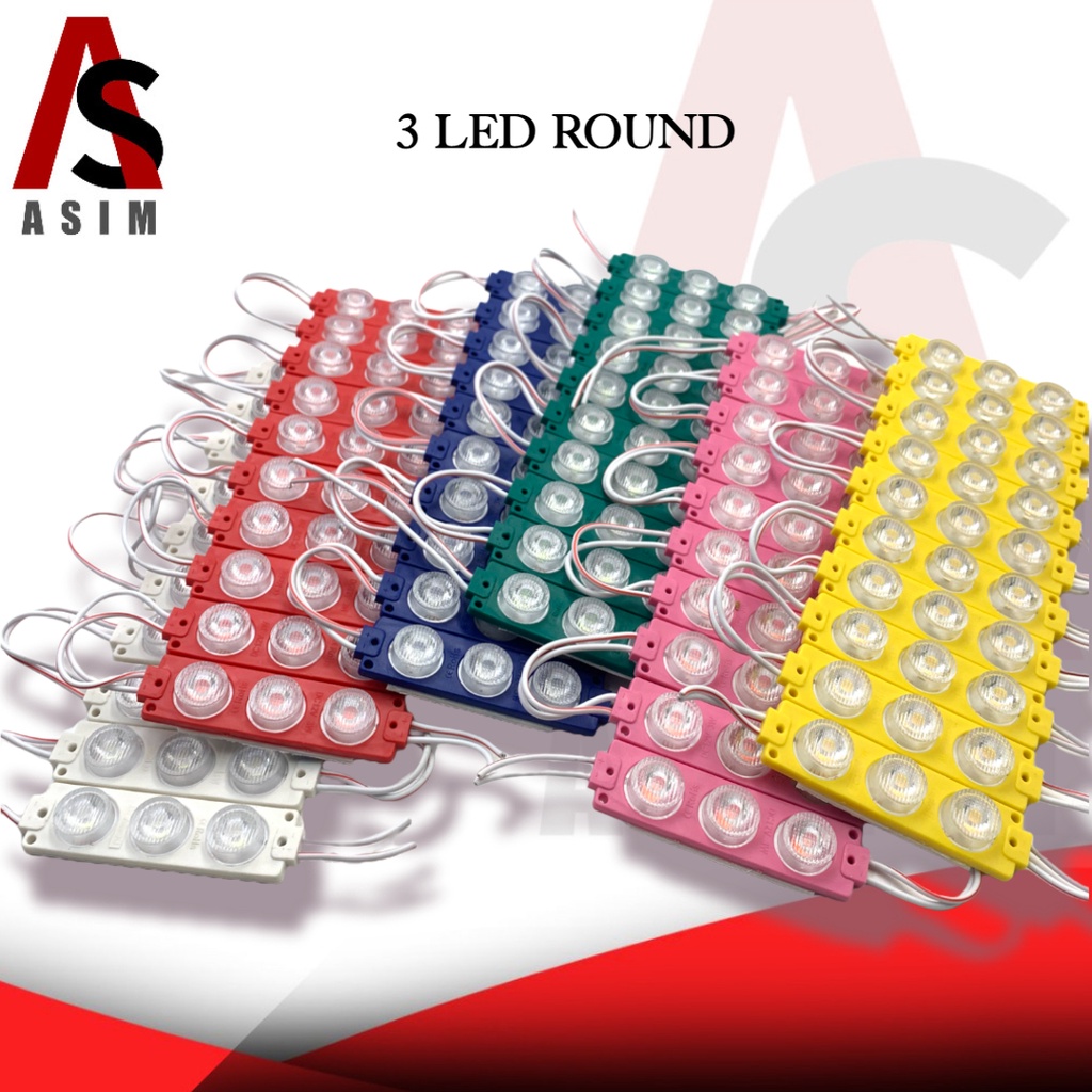 ASIM 1PC Motorcycle/Car New 3 LED Round Module Lights 12V | Shopee ...