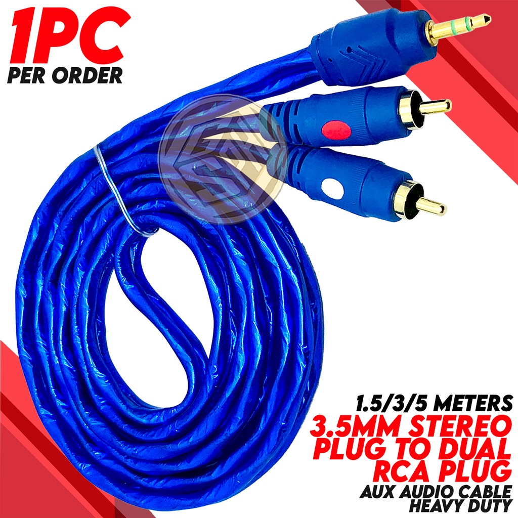 GS Heavy Duty 3.5mm Male to Dual RCA Stereo AUX Audio Cable for ...