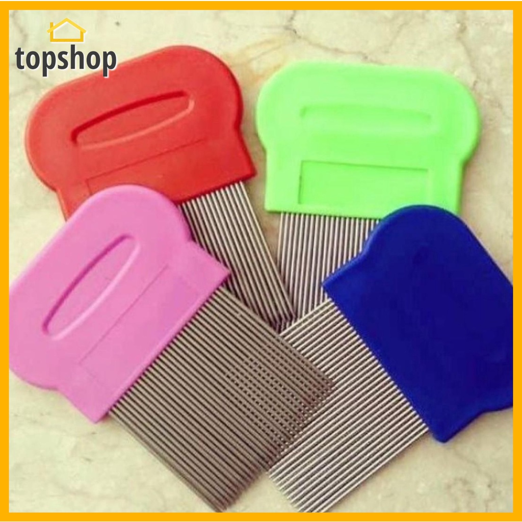 TOPSHOP Stainless Steel Long Teeth Hair Lice Comb Density Teeth Flea ...