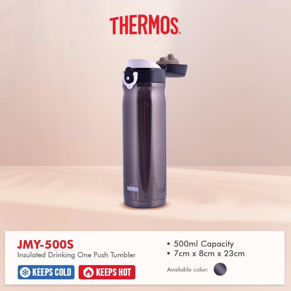 Thermos 500ml Insulated Drinking One Push Tumbler Hot and Cold JMY-500S Black | Shopee Philippines