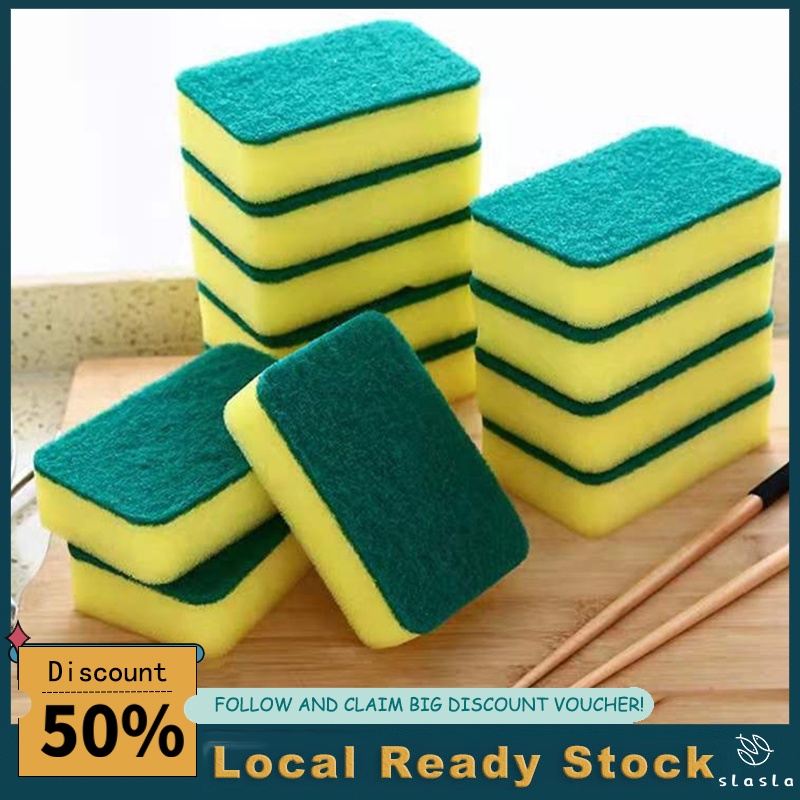 20 Sponge Pads Multi-purpose Double-faced Sponge Scouring Pads High ...