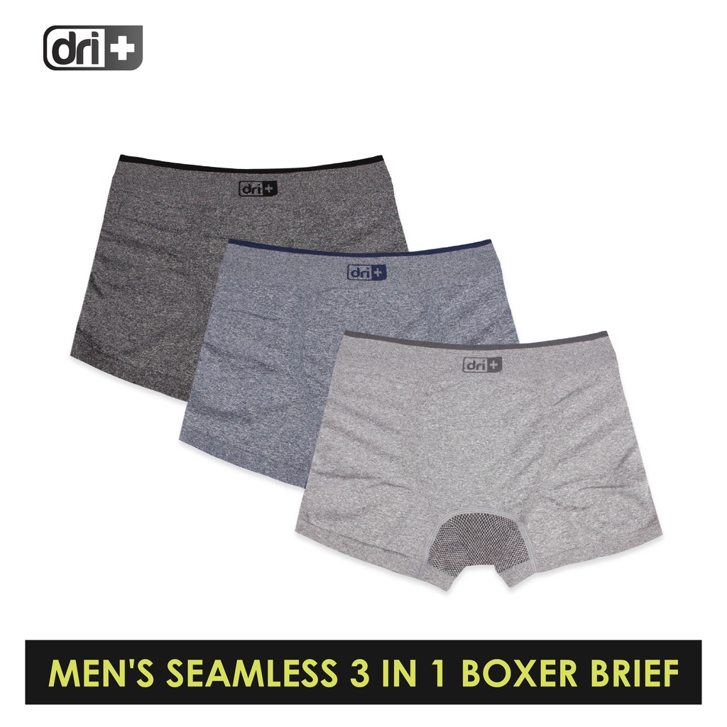Dri Plus Men's Seamless Sports Boxers Brief 3 pieces in a pack ...