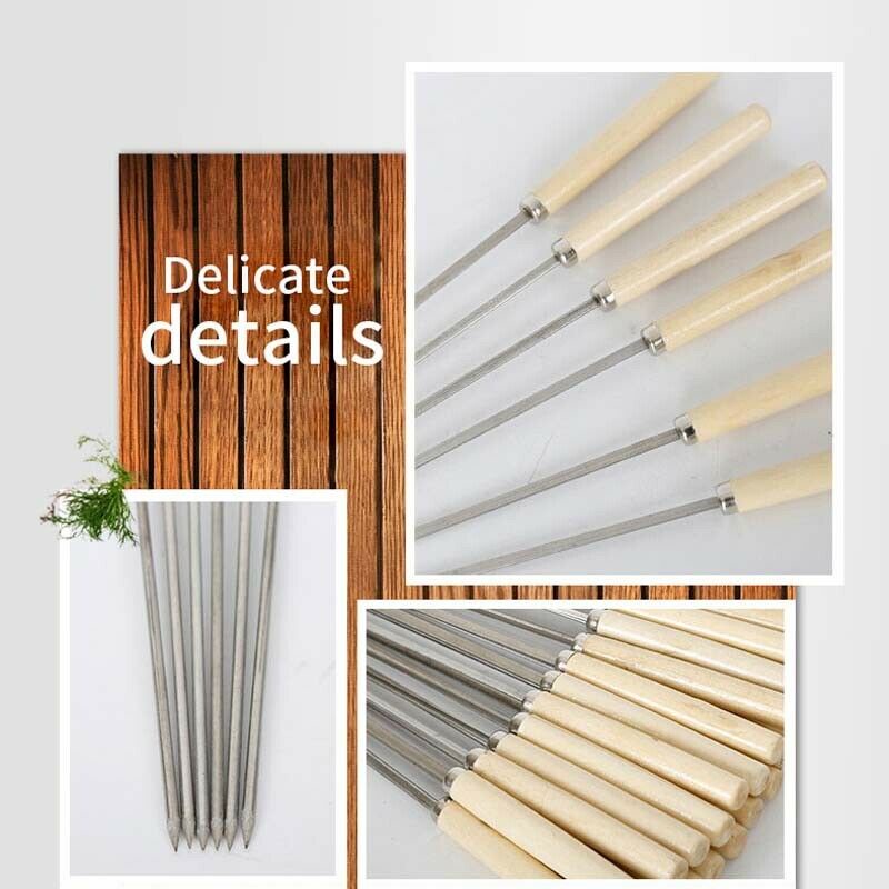 BBQ SKEWER Reusable Barbecue Skewer Barbecue Rod Stainless Steel ...