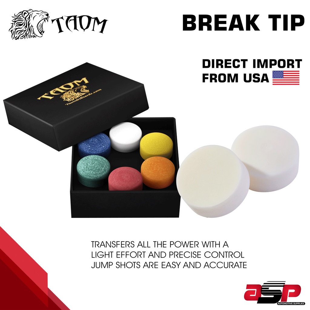 TAOM BREAK TIP and JUMP TIP (Billiard) Color Available: White, Red ...