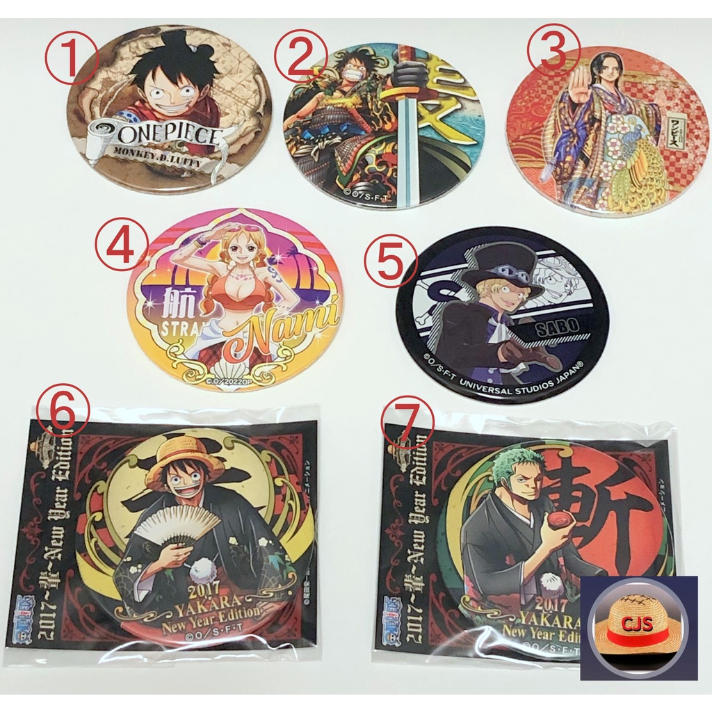 One Piece - Anime Cosplay Badge 1Pc 75MM Collection Brooches Pins (7 ...