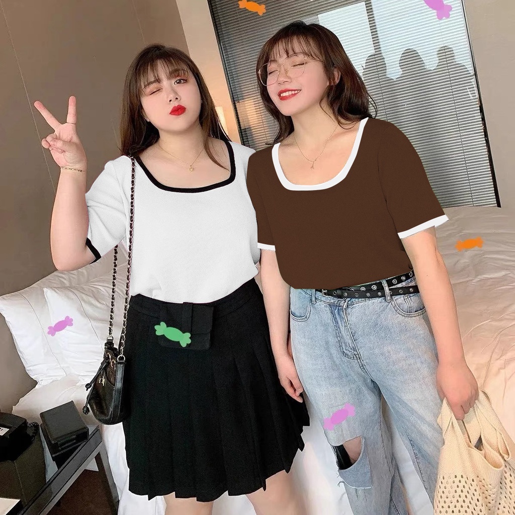 Angelcity Plus Size (L-2XL) T Shirt For Women Oversized Tee Squar Neck | Shopee Philippines