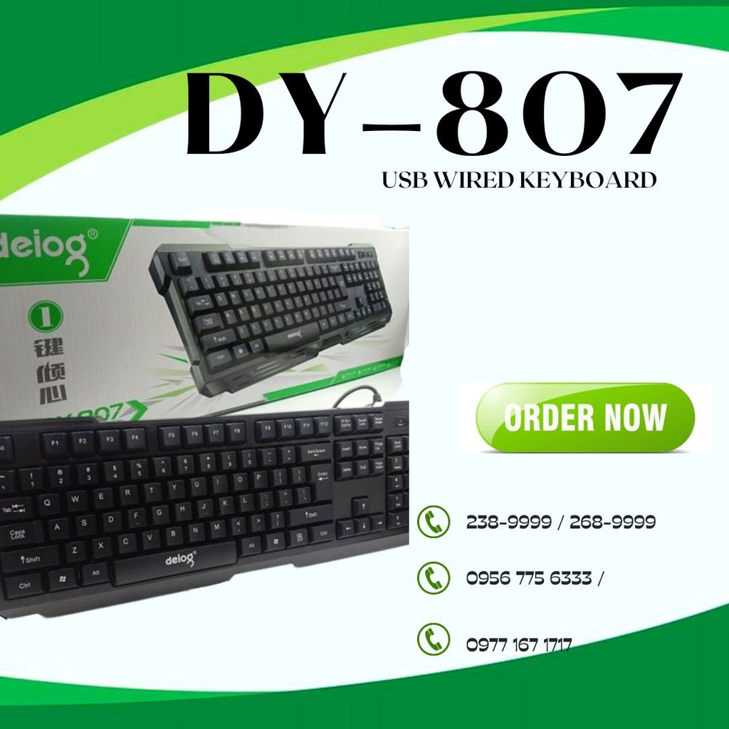 DEIOG DY-807 USB Wired Keyboard Office Style For PC Laptop Gaming ...