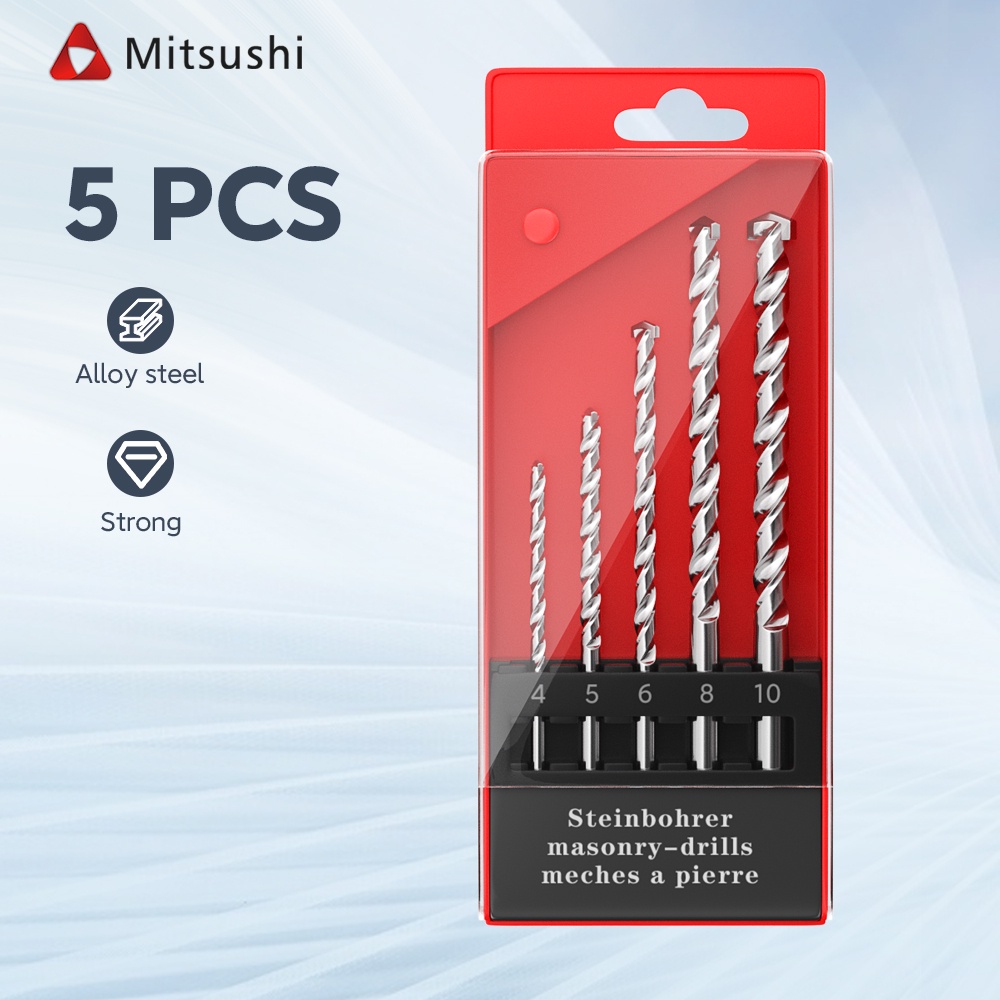Mitsushi 5PCS Drill Bits Set Triangle Drill Bit Marble Tile Ceramic ...