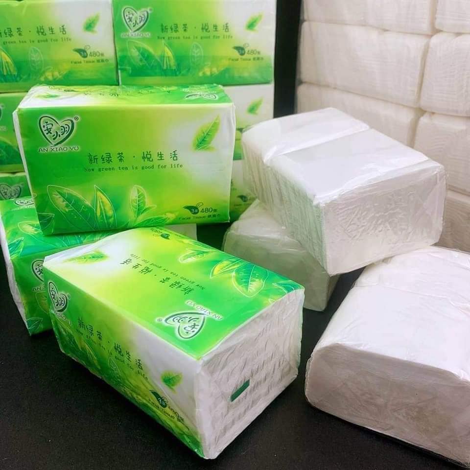 LETEC 300Sheet/1Pc Disposable Organic Green Tea Facial Tissue Paper ...