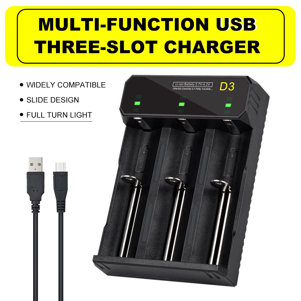 D3 USB charger mirco charging cable 3.7V2A battery Charger for 26650 ...