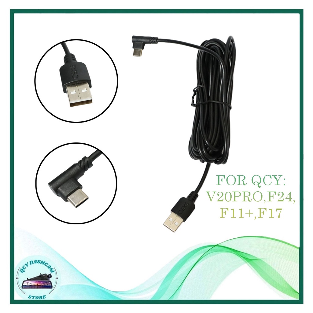 5V/2A Car Camera DVR Power Cable Charger 3.5M Type-C Adapter For Dash ...