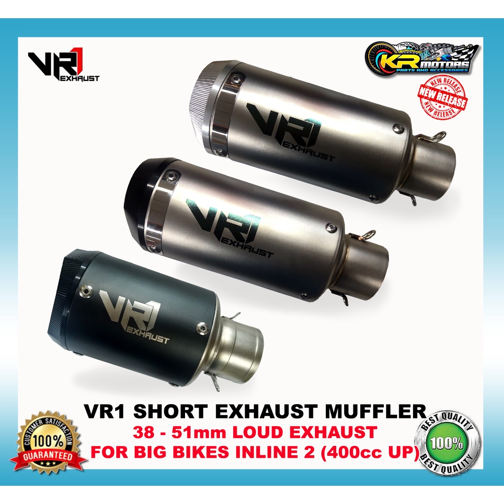 38-51mm Exhaust Muffler Cannister Short for Motorcycle & Big Bikes ...