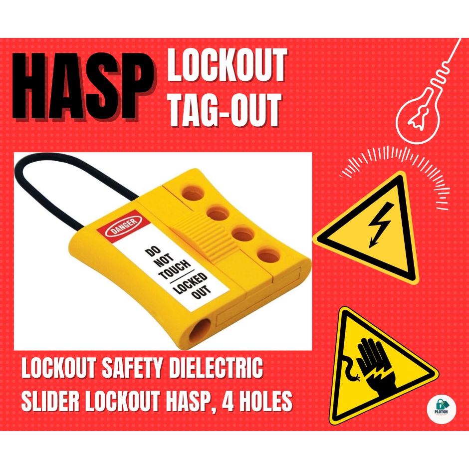 Lockout Safety Dielectric Slider Lockout Hasp, 4 Holes (Slider Lockout ...