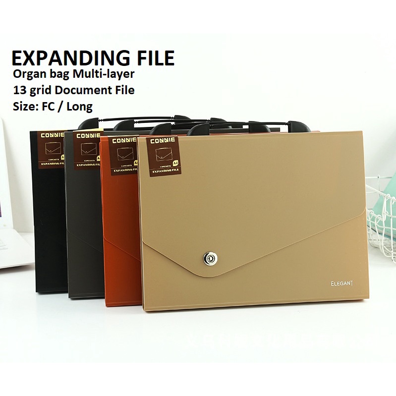 Connie Expanding File Document File Organ bag Multi-layer Size Fc/Long ...