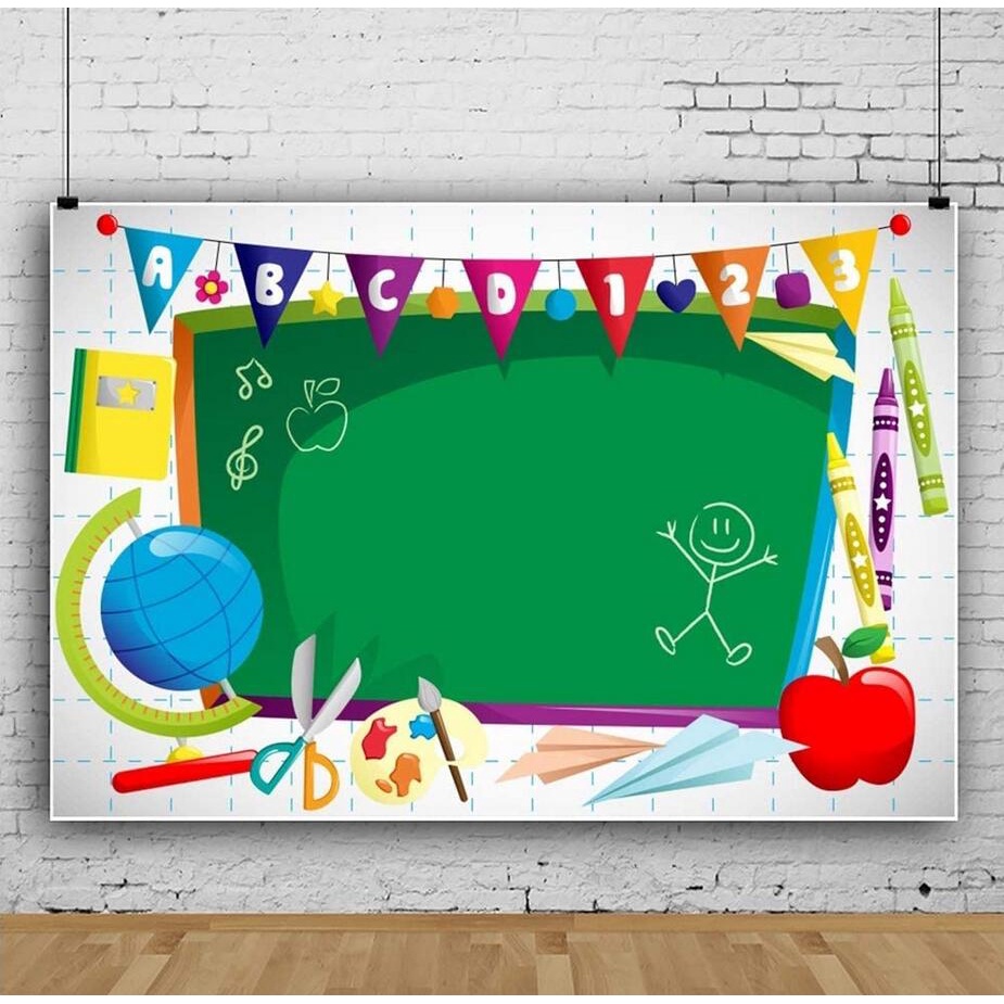 5x3ft Welcome to Kindergarten Backdrop ABC Letters Blackboard ...