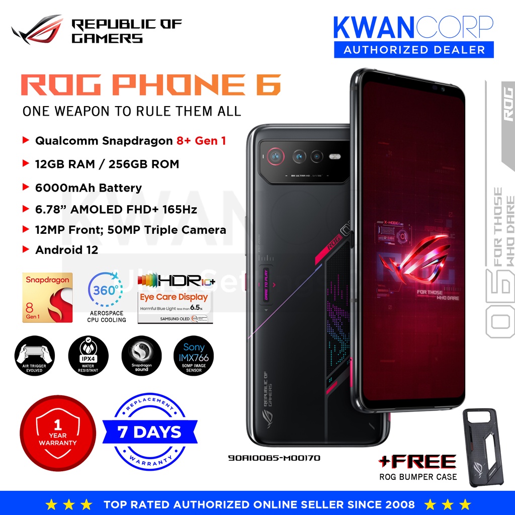 ASUS ROG Phone 6 Qualcomm 12GB/256GB 6.78" AMOLED FHD+ 165Hz Sony 50MP ...
