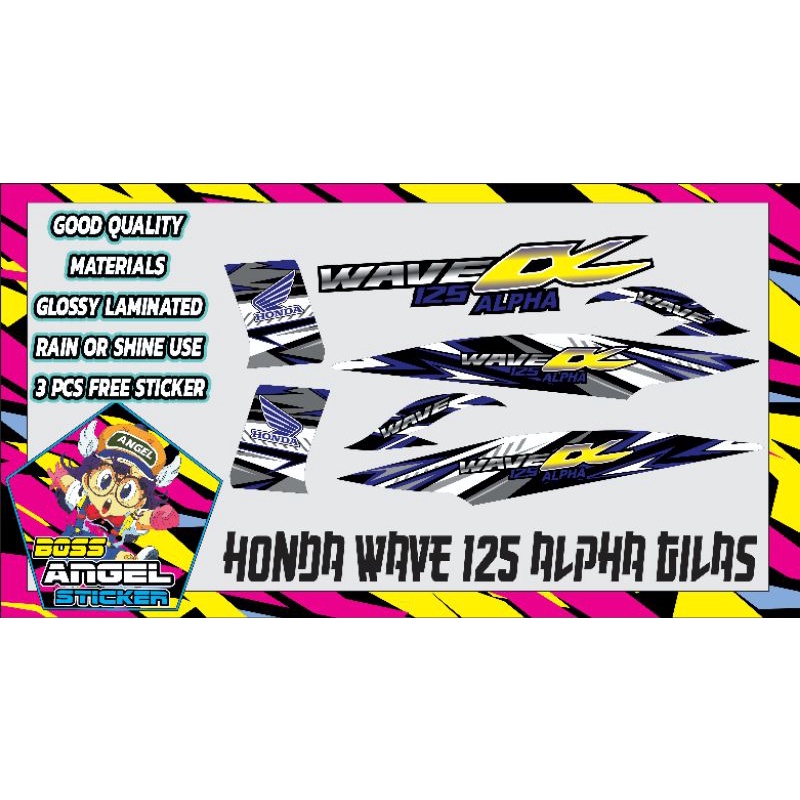 HONDA WAVE 125 S ALPHA GILAS CX STOCK DECALS | Shopee Philippines