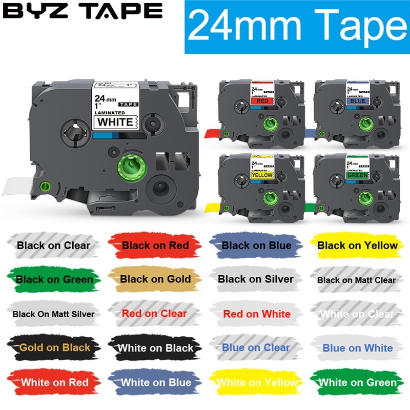 BYZ TAPE 24mm TZE251 Tape Compatible for Brother TZe251 TZe151 TZe451 ...