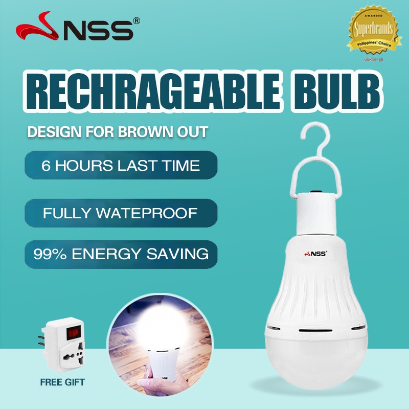 NSS Emergency Bulb Rechargeable Lamp E27 Energy Saving Outdoor ...