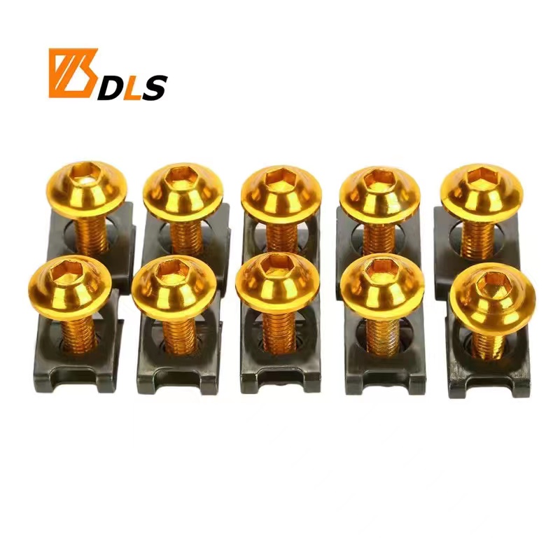 10PCS Motorcycle Screw Colorful CNC Aluminum Alloy Body Screw with Clip ...