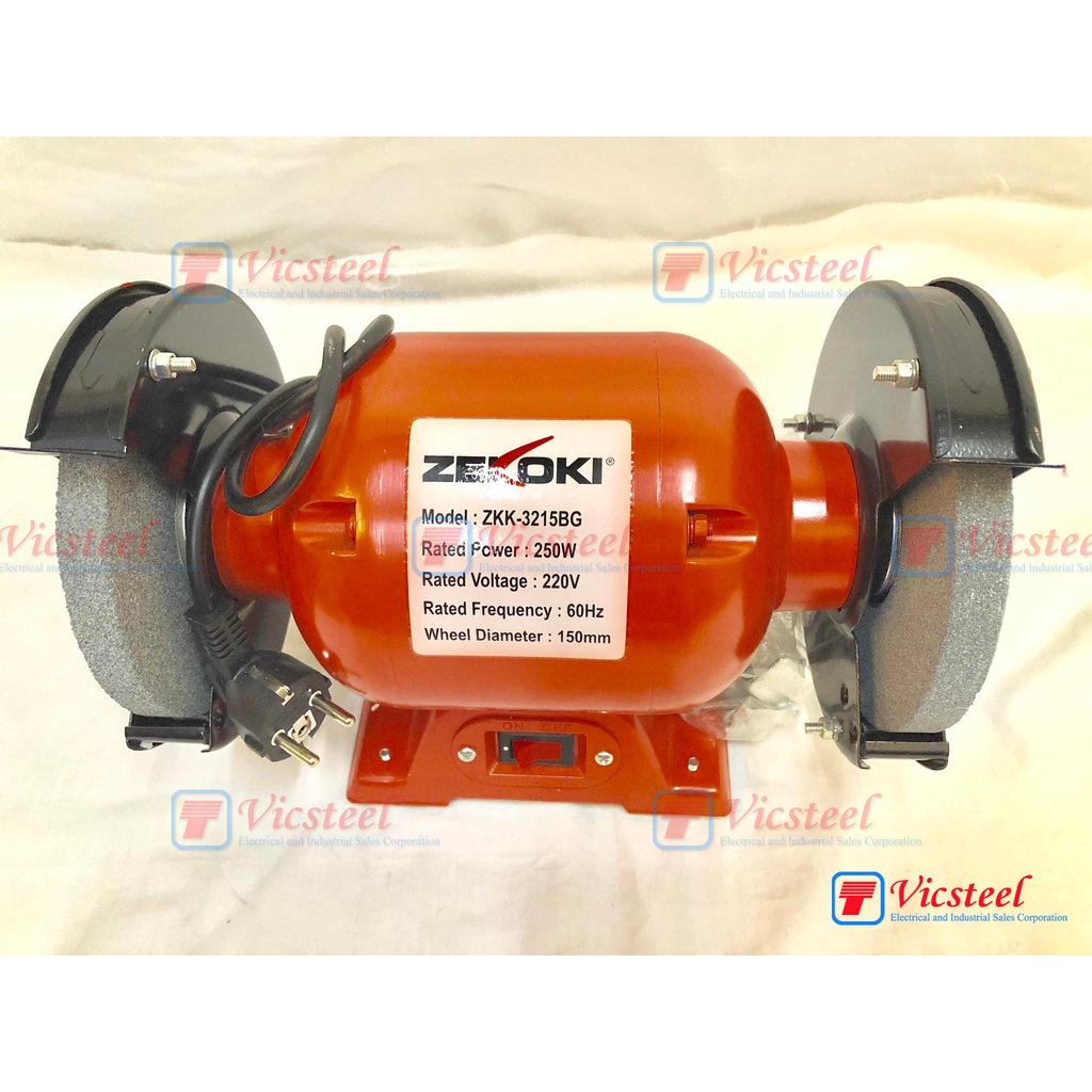 Zekoki Bench Grinder 1/3 HP ZKK-3215BG 250 w 220 v | Shopee Philippines