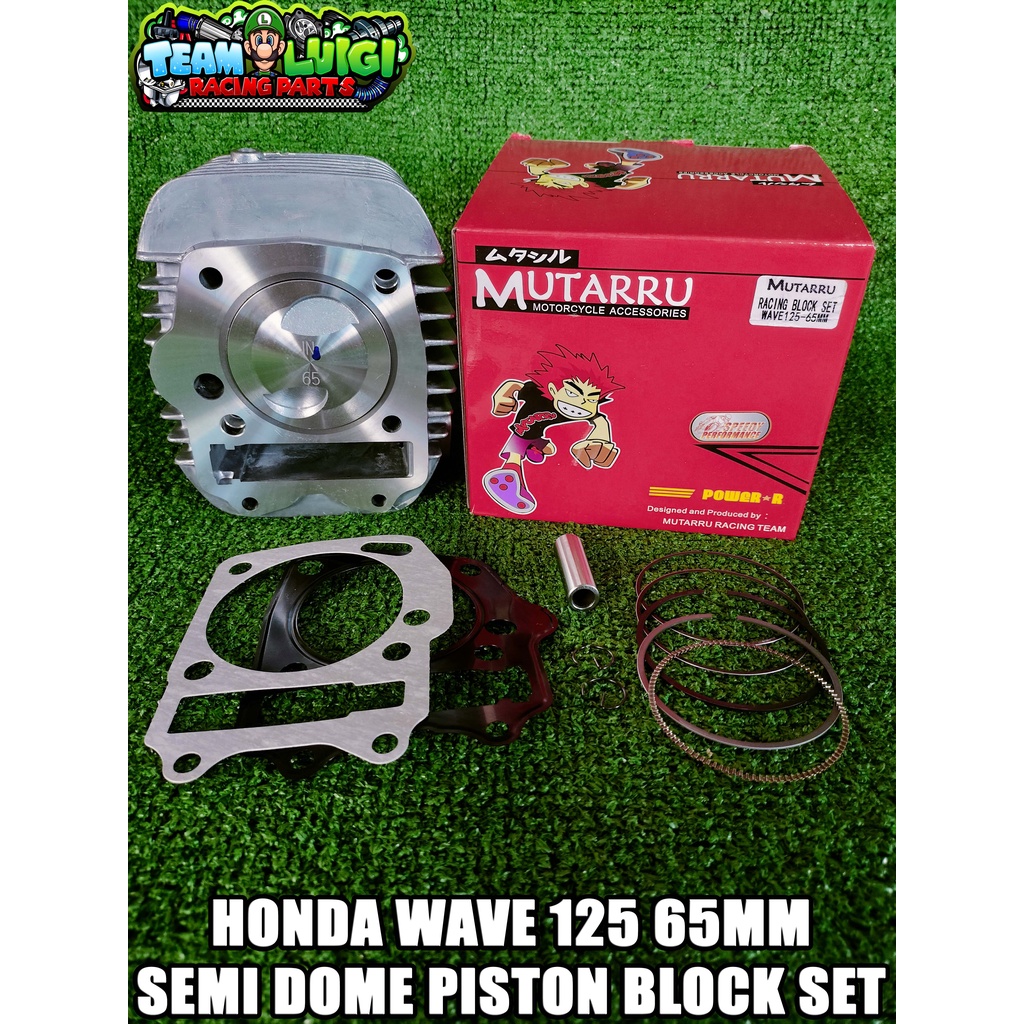 MUTARRU HONDA WAVE 125 65MM SEMI DOME PISTON CYLINDER BLOCK SET ...